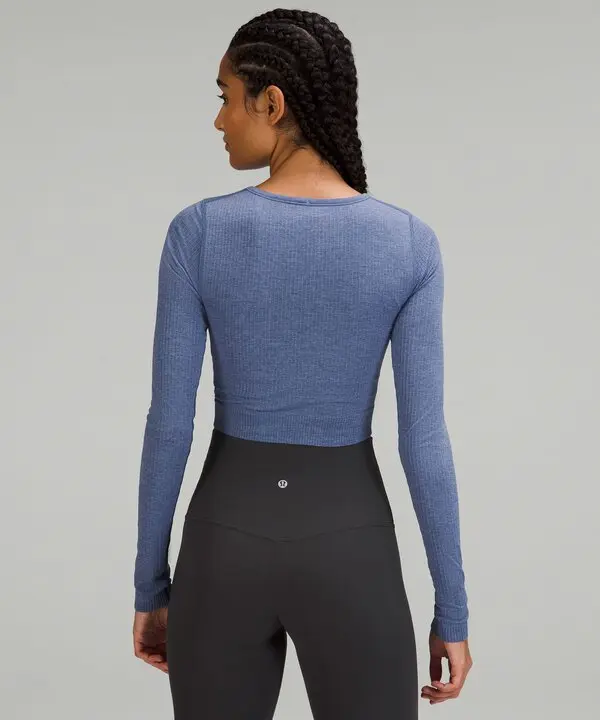 Lululemon Ebb To Street Long-Sleeve Shirt In Water Drop - 27% Off